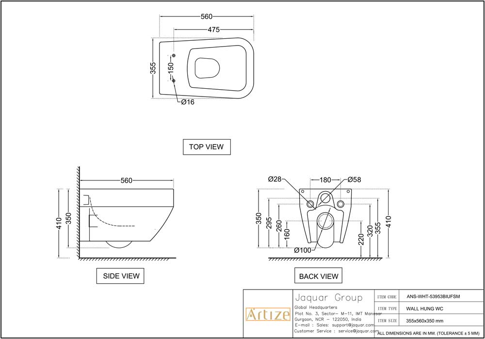Rimless Wall Hung WC